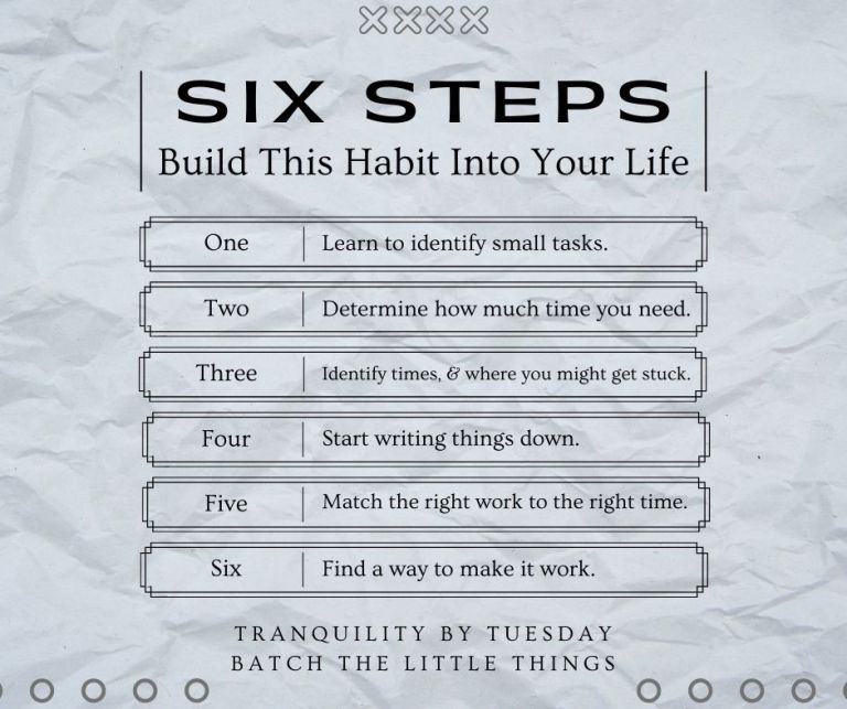 Tranquility By Tuesday: Rule #8 – Batch the Little Things | The Kat Files
